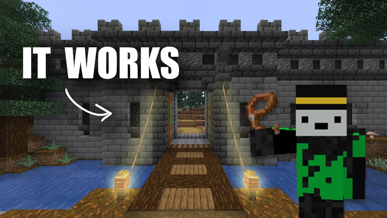 I made a working Drawbridge in Minecraft - YouTube