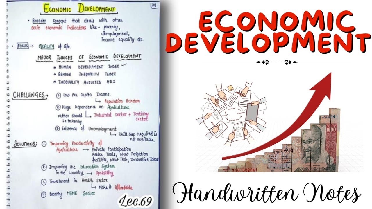 Economic Development || Indian Economy || Lec.69 || Handwritten notes ...