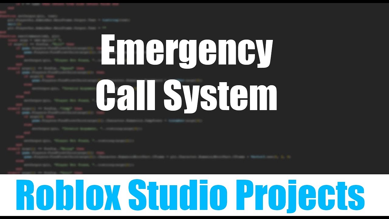 Roblox Studio Projects - Emergency Call System - YouTube