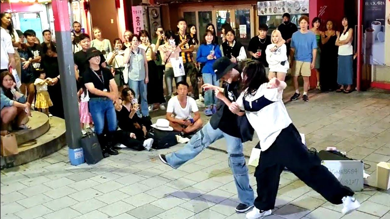 [STREET ARTIST] YU KAGAWA & HYOJIN. INTERACTIVE HONGDAE BUSKING. 230911 ...