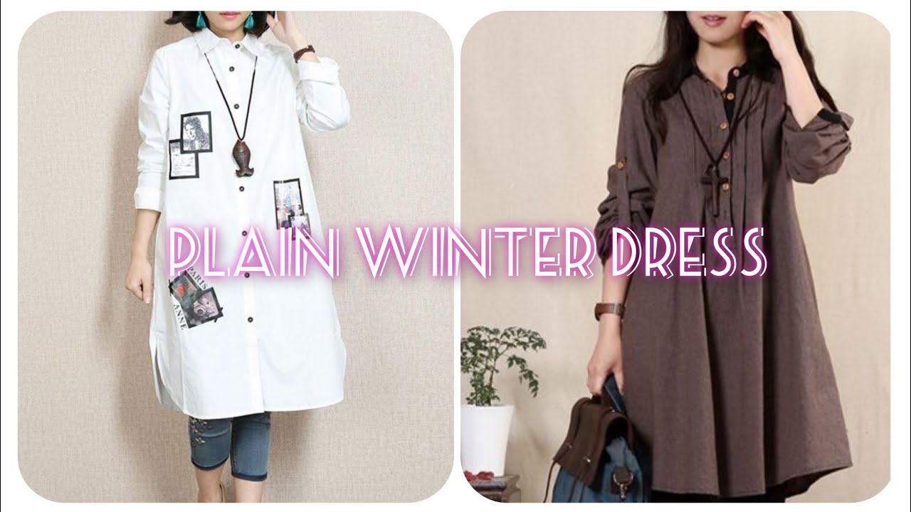 Plain winter dress designs 2024 | New winter dress designs for girls - YouTube