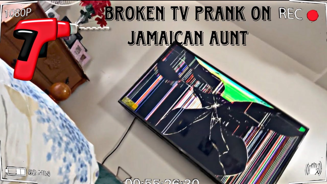 Broken TV prank on our Jamaican aunt😭 - YouTube