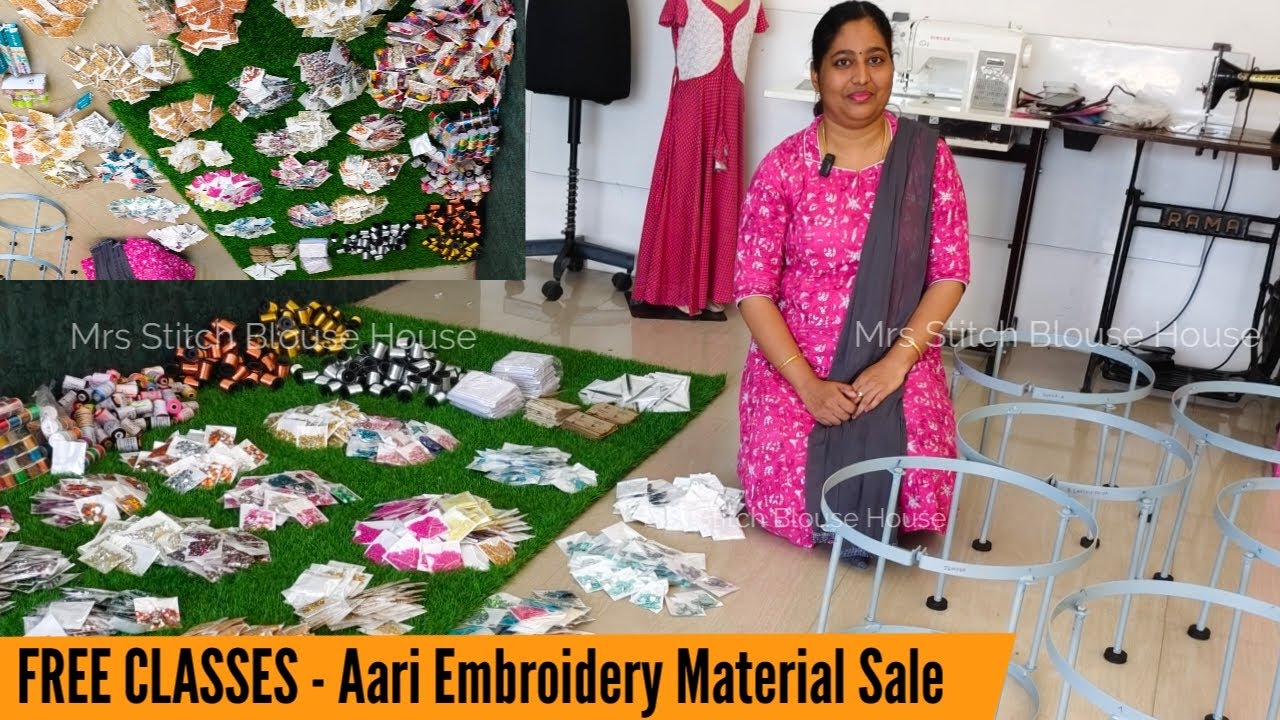 Summer FREE Aari Embroidery Classes / Aari Embroidery Materials Sale ...