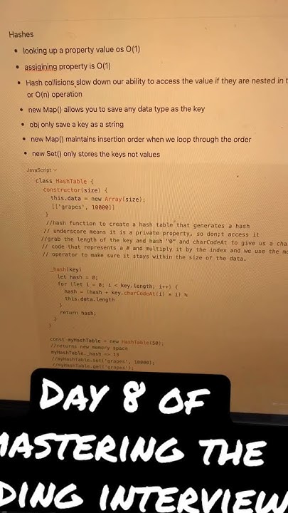 Day 8 of mastering the coding interview #hashtable #30daycodingchallenge #codinginterview - YouTube