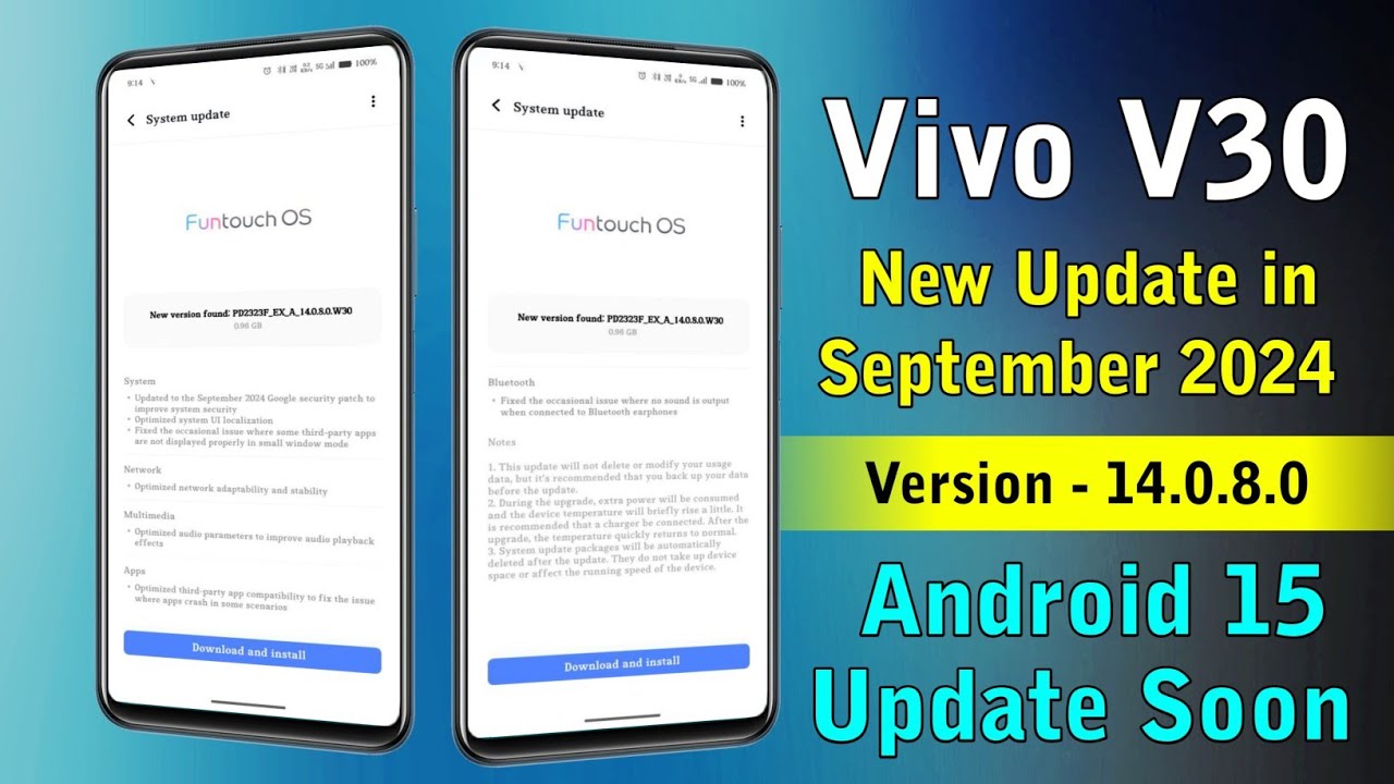 Vivo V30 New Update in September 2024 | Vivo V30 14.0.8.0 Update | Vivo ...