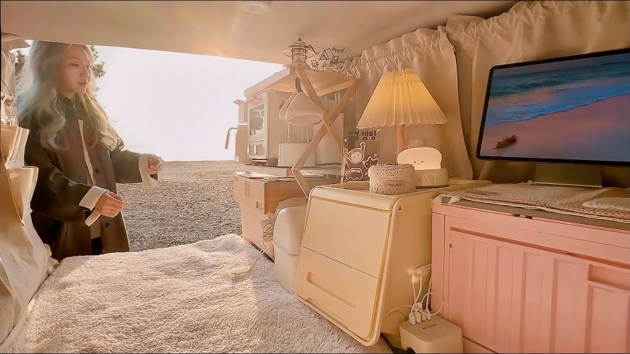 대부도 차박여행 바다와 노을 뷰 차박지 🌅 지프레니게드 차박용품 솔캠 호신용품 소개 Youtube