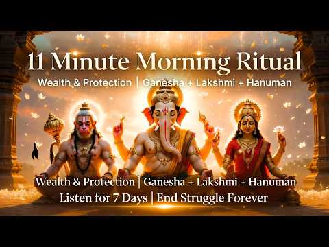 11 Minute Morning Ritual: Wealth & Protection | Ganesha, Lakshmi, Hanuman Mantra | Listen for 7 Days
