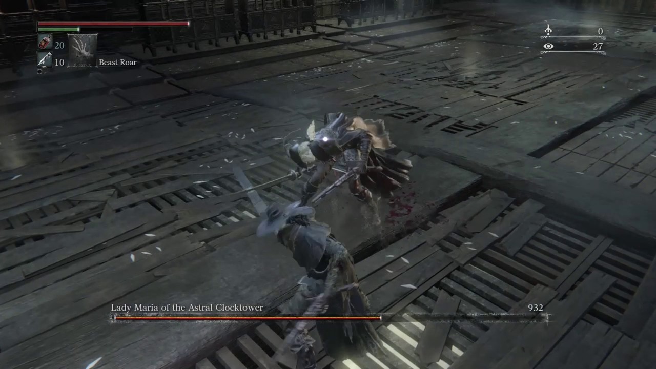 Lady Maria Boss Fight No Healing or Visceral Attacks Bloodborne - YouTube