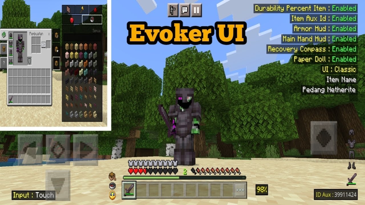 [Evoker UI Pack] Minecraft PE V1.19.81+ Minecraft Indonesia - YouTube