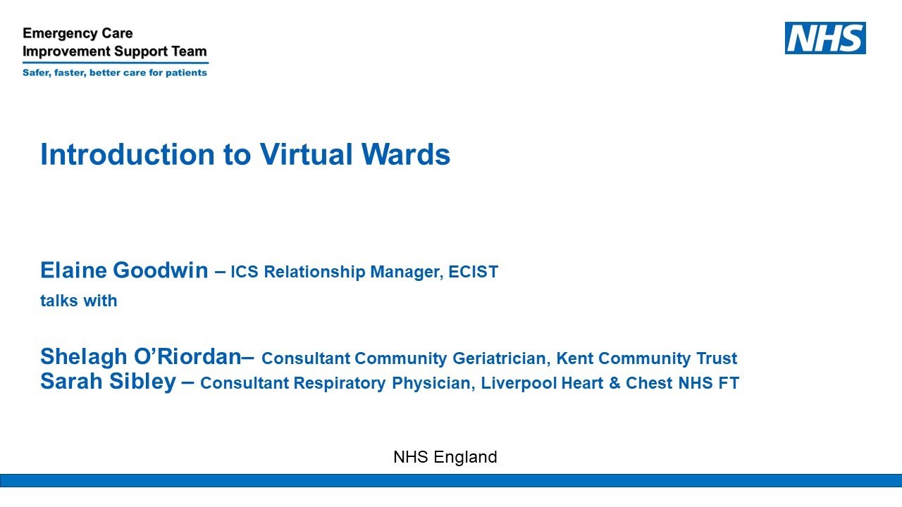 ECIST Podcast Series - New Episode. Introduction to Virtual Wards - YouTube
