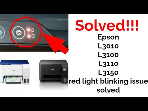 Epson l3110 l3150 l3010 l3100 red light blinking solution solved - YouTube