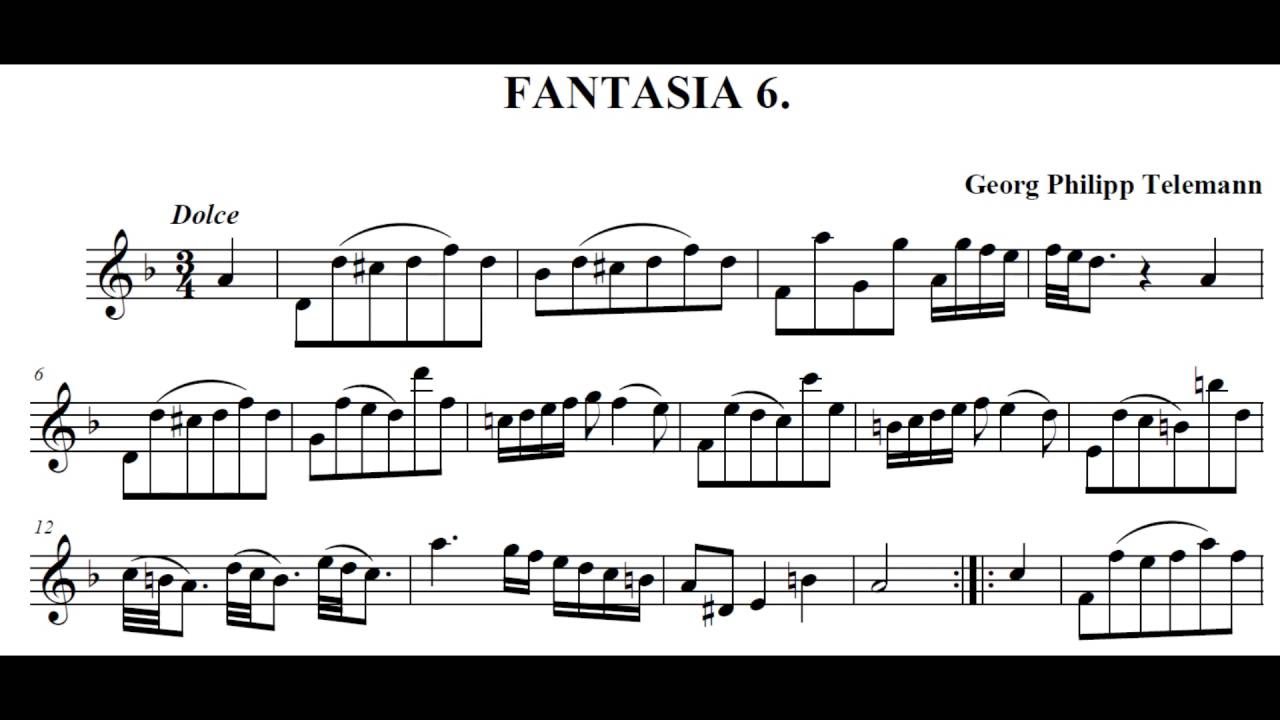 Georg Philipp Telemann - Flute Fantasia No. 6 (Performed on Clarinet ...