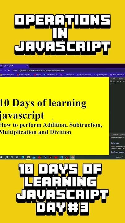 OPERATIONS IN JAVASCRIPT #js #tech #reactapp #coding - YouTube