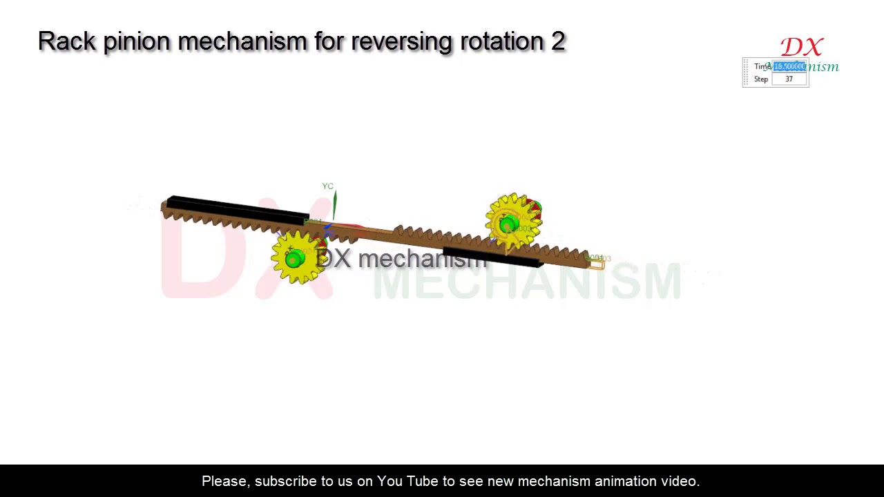 gear rack drive for reversing rotation 2 - YouTube