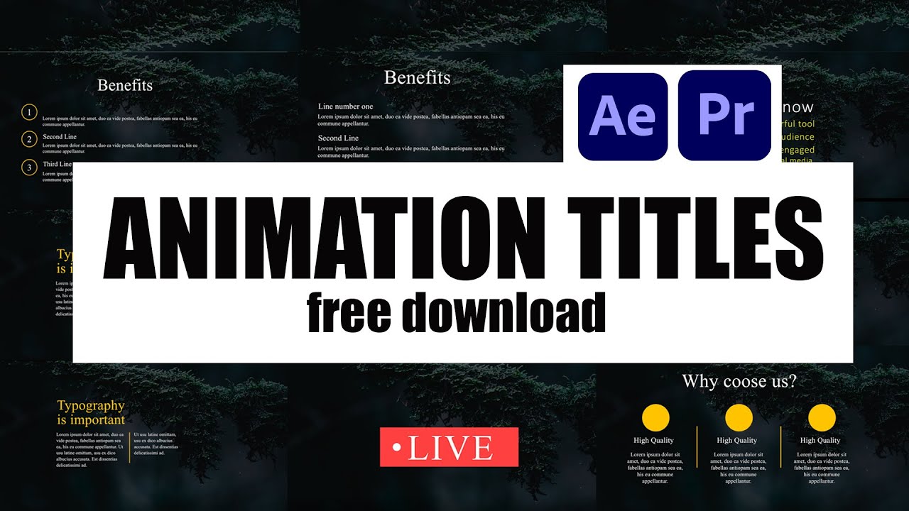 Free title motion graphics for adobe premiere pro & adobe after effects ...
