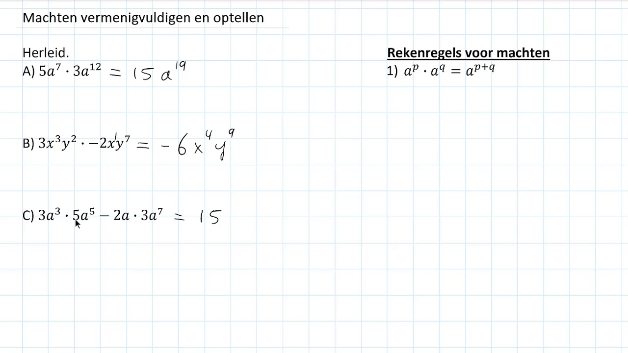 Machten vermenigvuldigen en optellen (3 HAVO) - YouTube