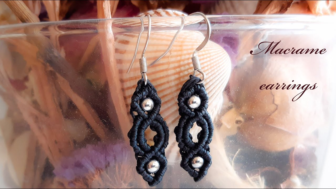 Macrame earrings for beginners / Macrame earrings tutorial easy ...