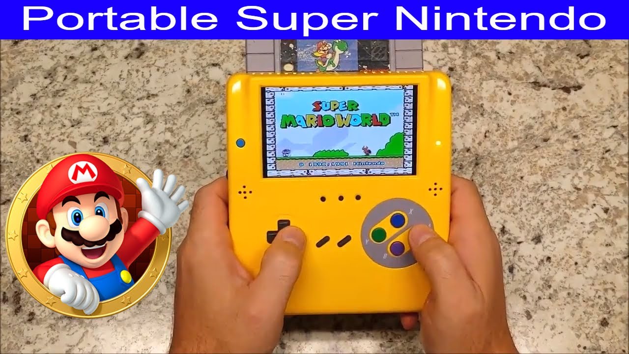 One of the Kind homemade portable Super Nintendo SNES in action - YouTube