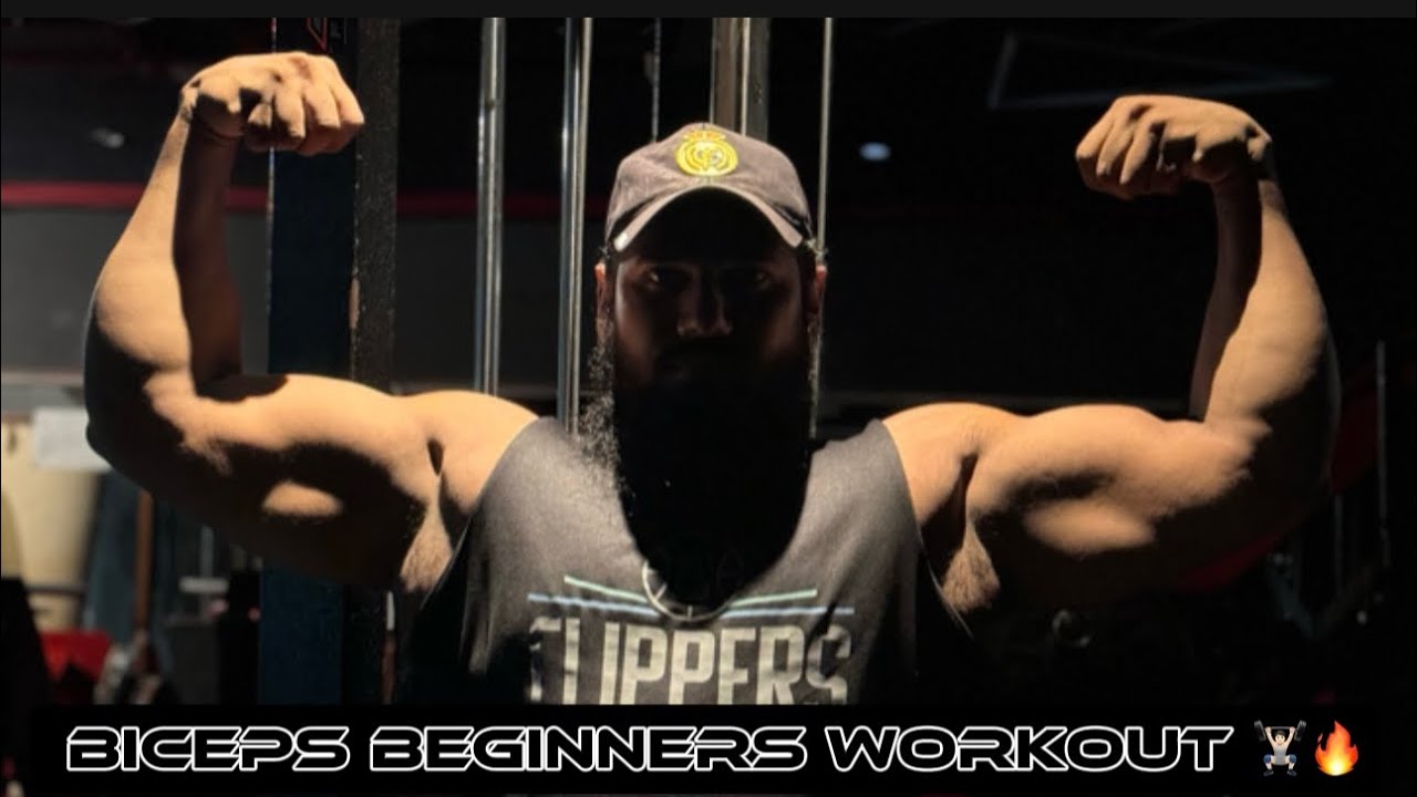 Biceps beginners workout 💪🏻 - YouTube