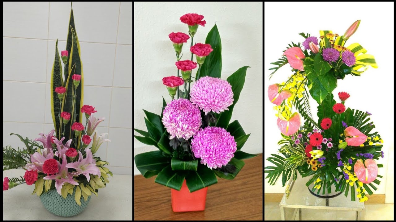 most stylish fresh ikebana flowers arrangements - YouTube