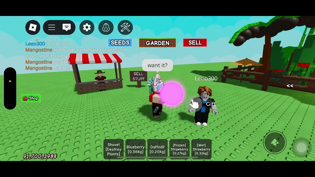 Helping starters in Grow a Garden game in Roblox - YouTube
