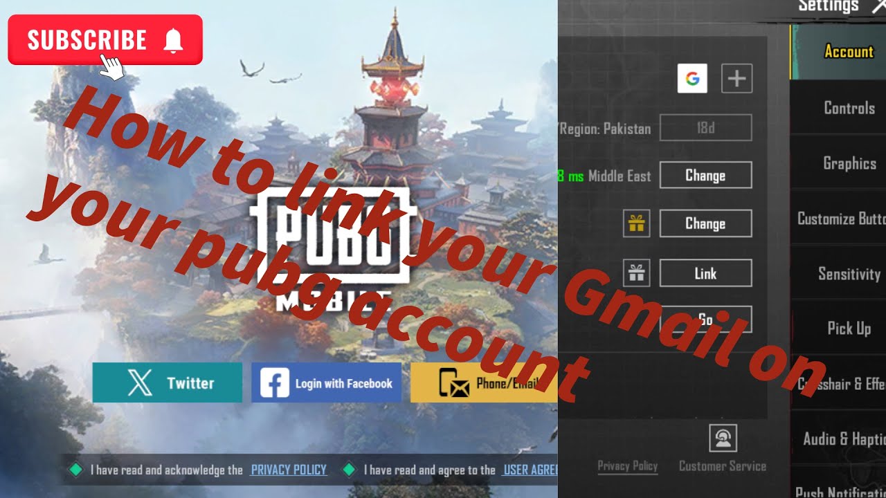 How to link your pubg account with Gmail#pubg account ko phone number ...