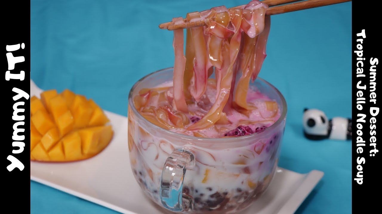 Your noodles will be jelly | Tropical Jello Noodle Dessert [ASMR ...
