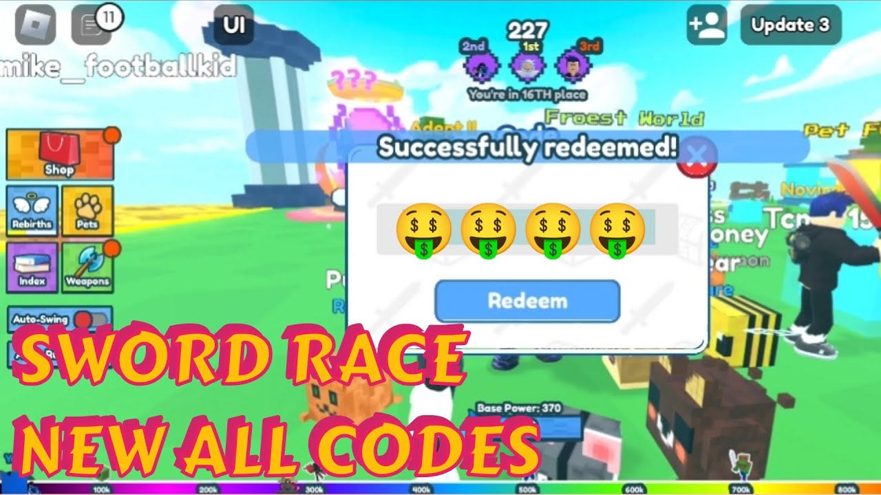 ALL NEW [update3] Codes in Sword Race ⚔️ ! Roblox Sword Race ⚔️ New All ...
