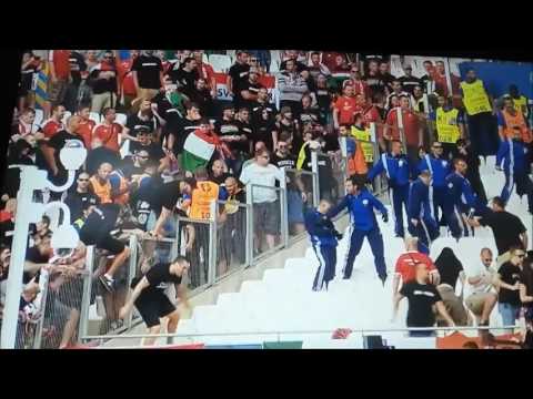 Hooligan riot: Hungary vs. Iceland (Euro 2016 - Fight | Stewards vs ...