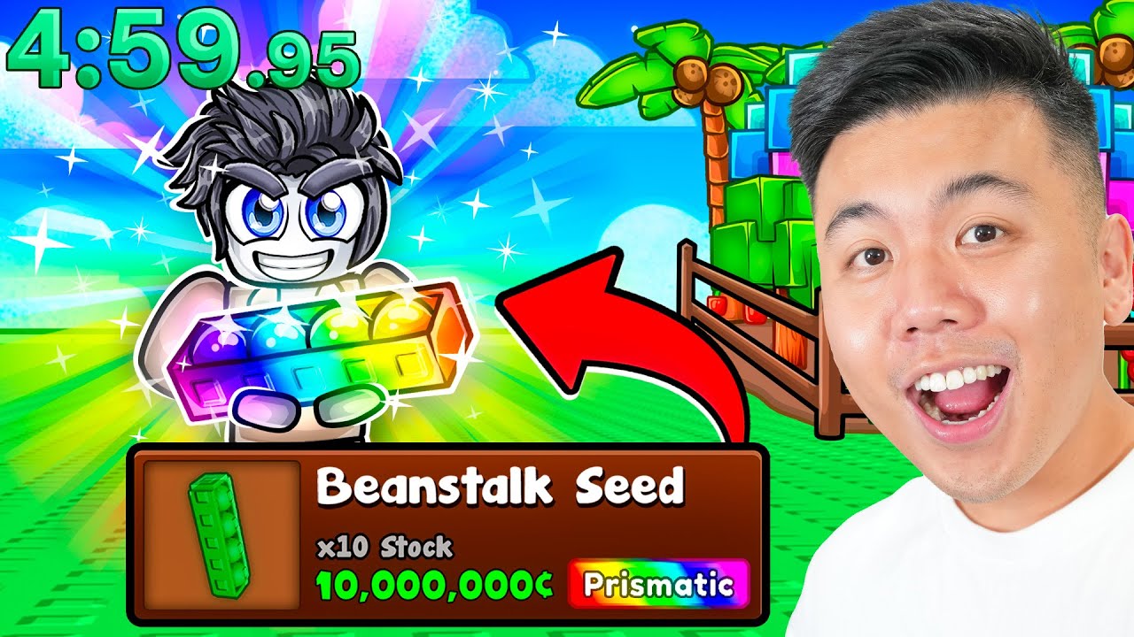 How Fast Could I Get The PRISMATIC BEANSTALK In Grow A Garden (ROBLOX) - YouTube