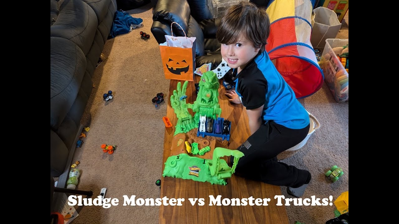 Sludge Monster vs Monster Trucks! - YouTube