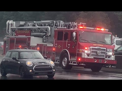 New London CT Fire Department Truck 2 & Battalion Responding - YouTube