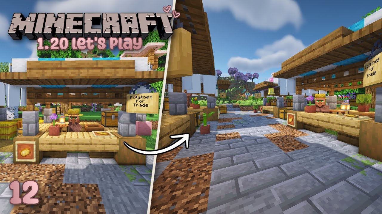 Building a Cute Little Farmer's Market 🥔 | 1.20 Minecraft Let's Play ...