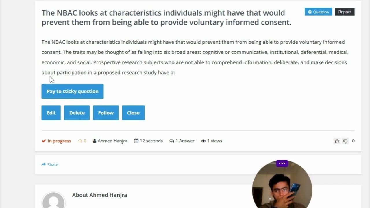 The NBAC looks at characteristics individuals might have that would prevent them from being able ...