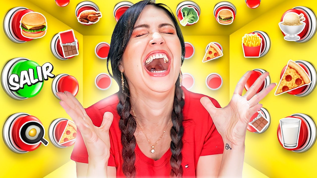 100 BOTONES de COMIDA SOLO 1 PARA ESCAPAR 😱 Sandra Cires Art - YouTube