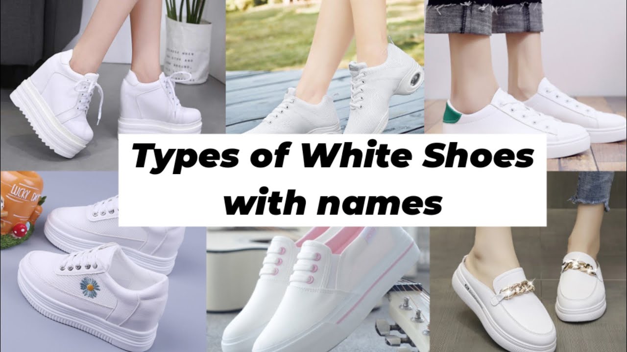 Types of White Shoes with names/White Shoes for girls||TRENDY BUCKET ...