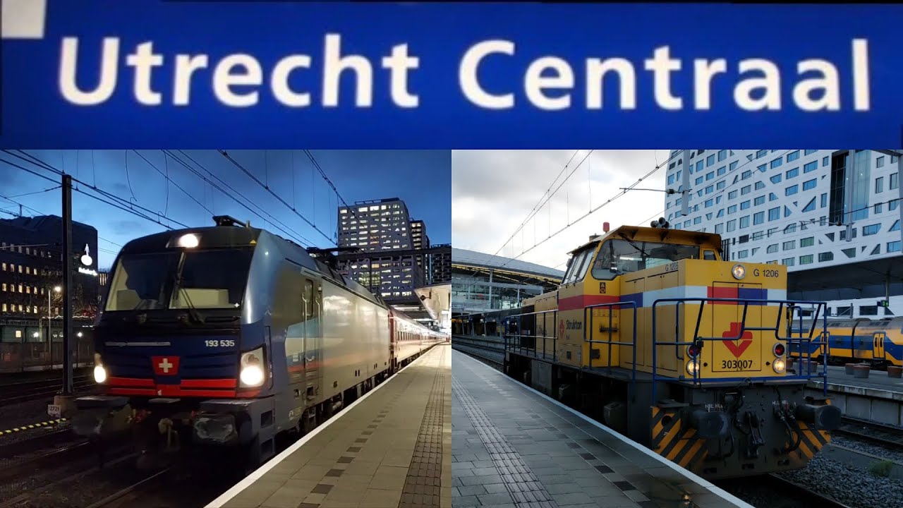 treinen op Utrecht centraal - YouTube