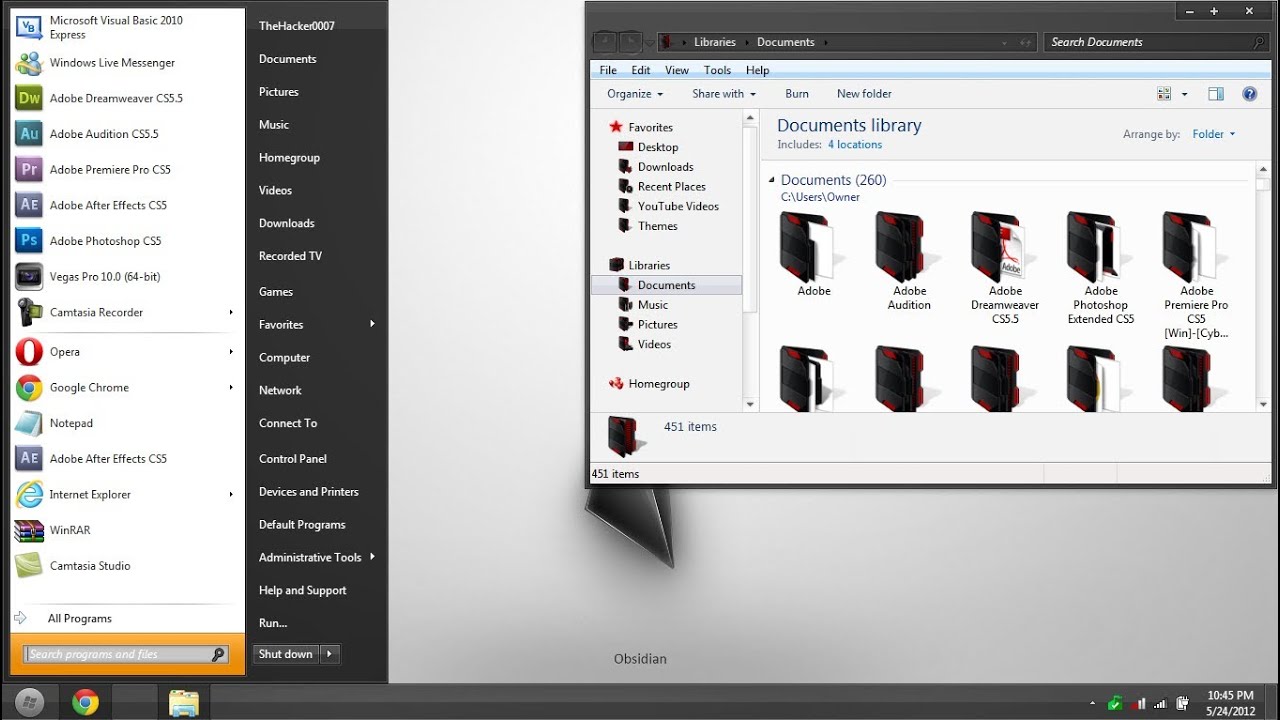 Obsidian - Theme for Windows 7 - Light - YouTube