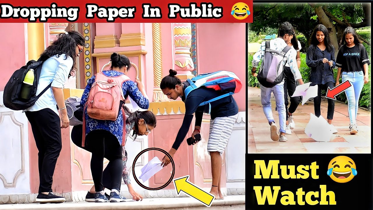 Dropping Paper Prank 😂 || Best Reaction || Jaipur Entertainment - YouTube