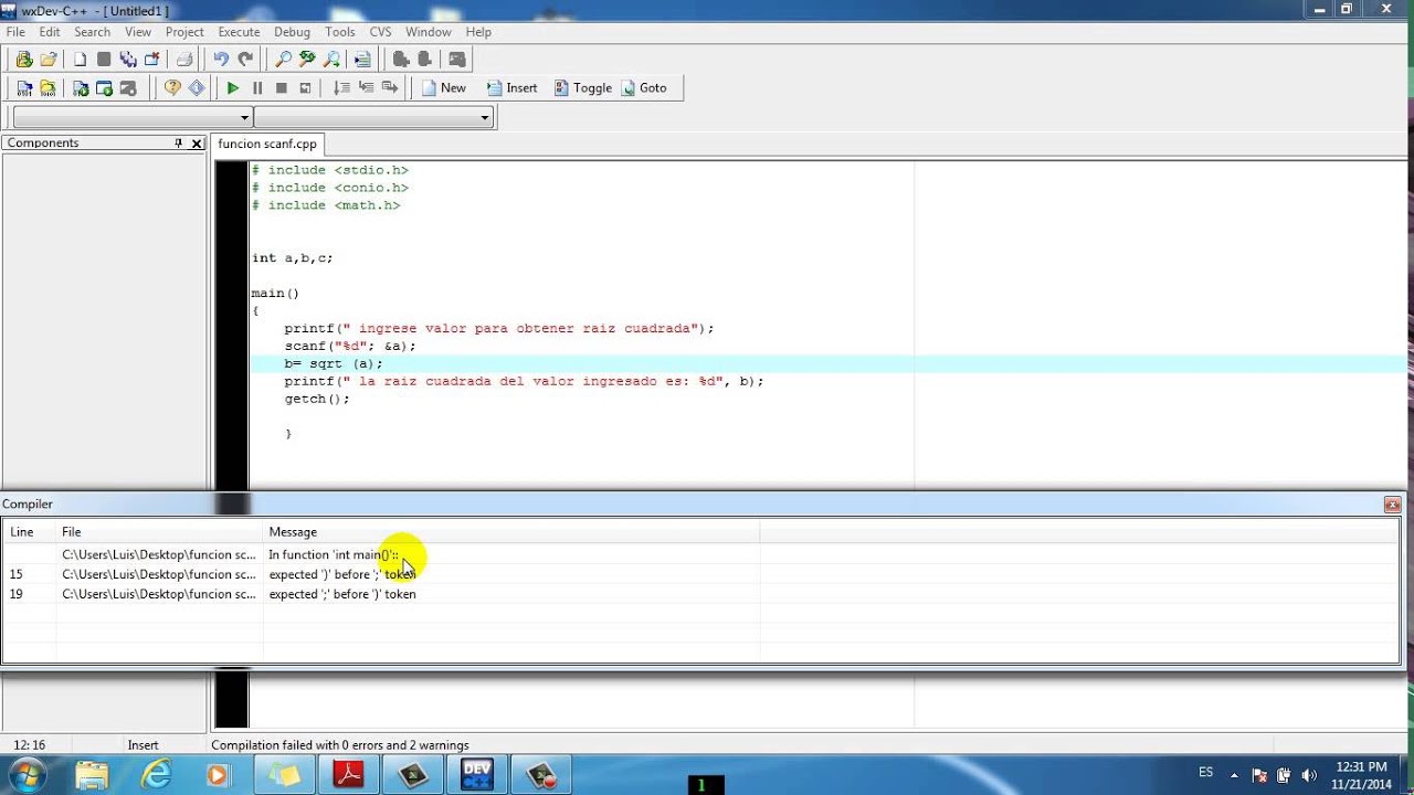 potencia, Raiz cuadrada y modulo en c++ - YouTube
