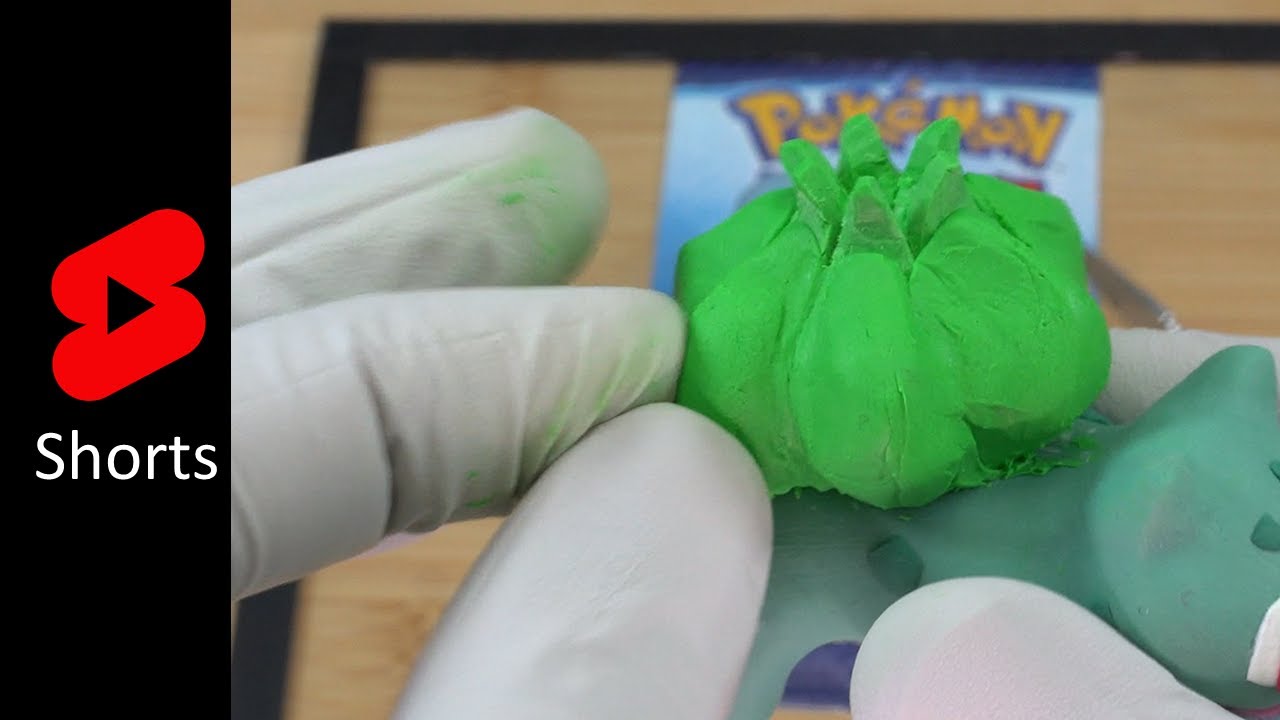 Pokémon Bulbasaur Polymer Clay Sculpture in 15 secs #shorts #pokemon # ...