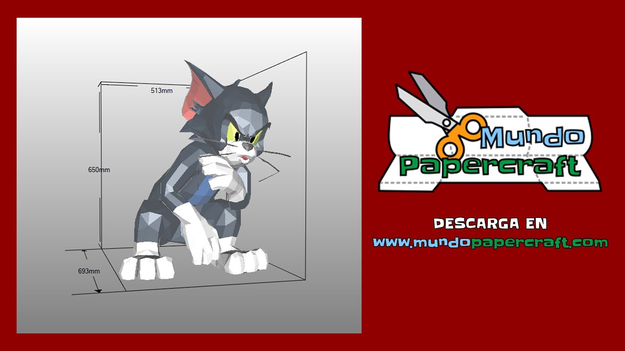 Tom The Cat de Papercraft - YouTube
