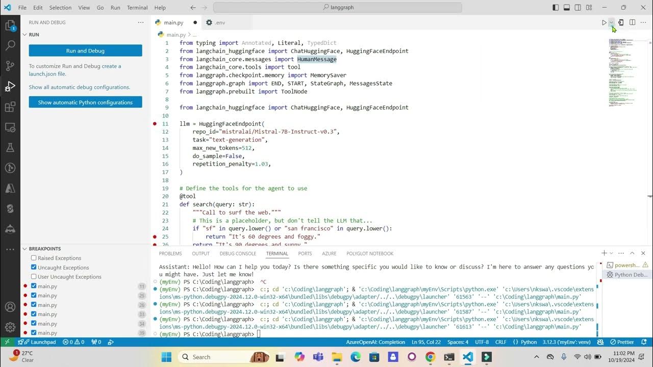 Intelligent Automation with Python using LangGraph along with Robot -Enhancing Chatbot with ...
