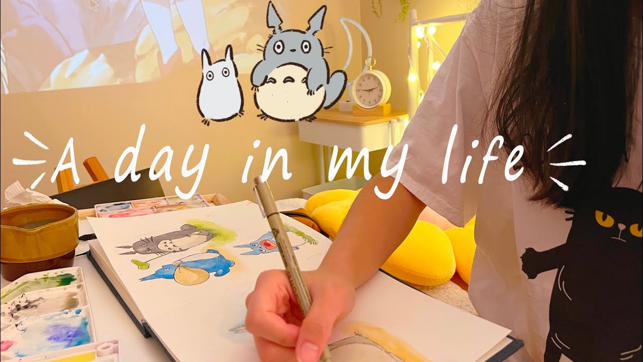 A Day In My Life | cooking, cleaning, painting Totoro - YouTube