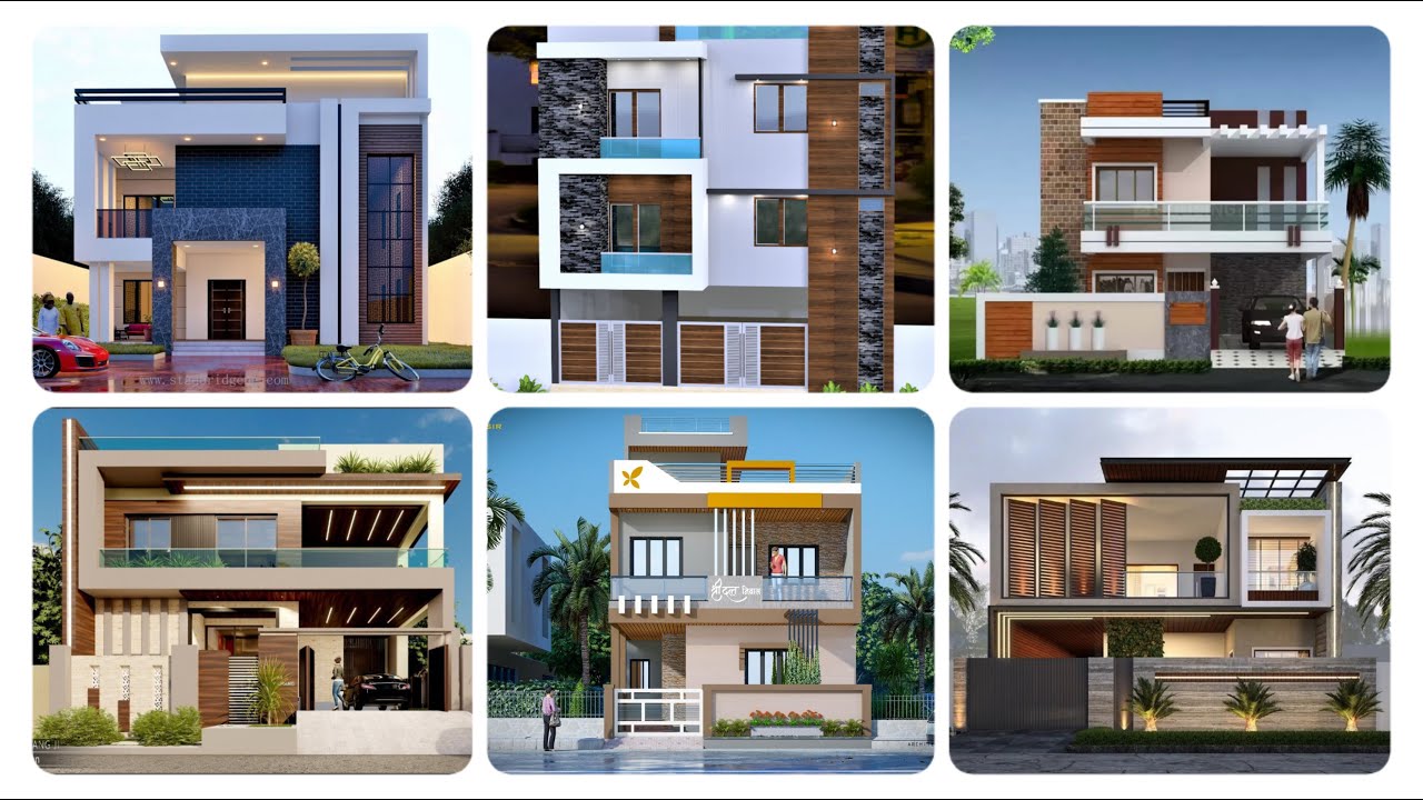 Latest house front elevation designs Two floor front elevations latest ...
