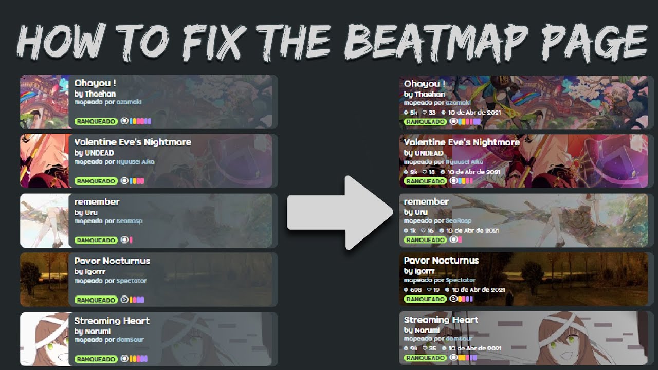 How to fix osu new beatmap page in 1 minute - YouTube