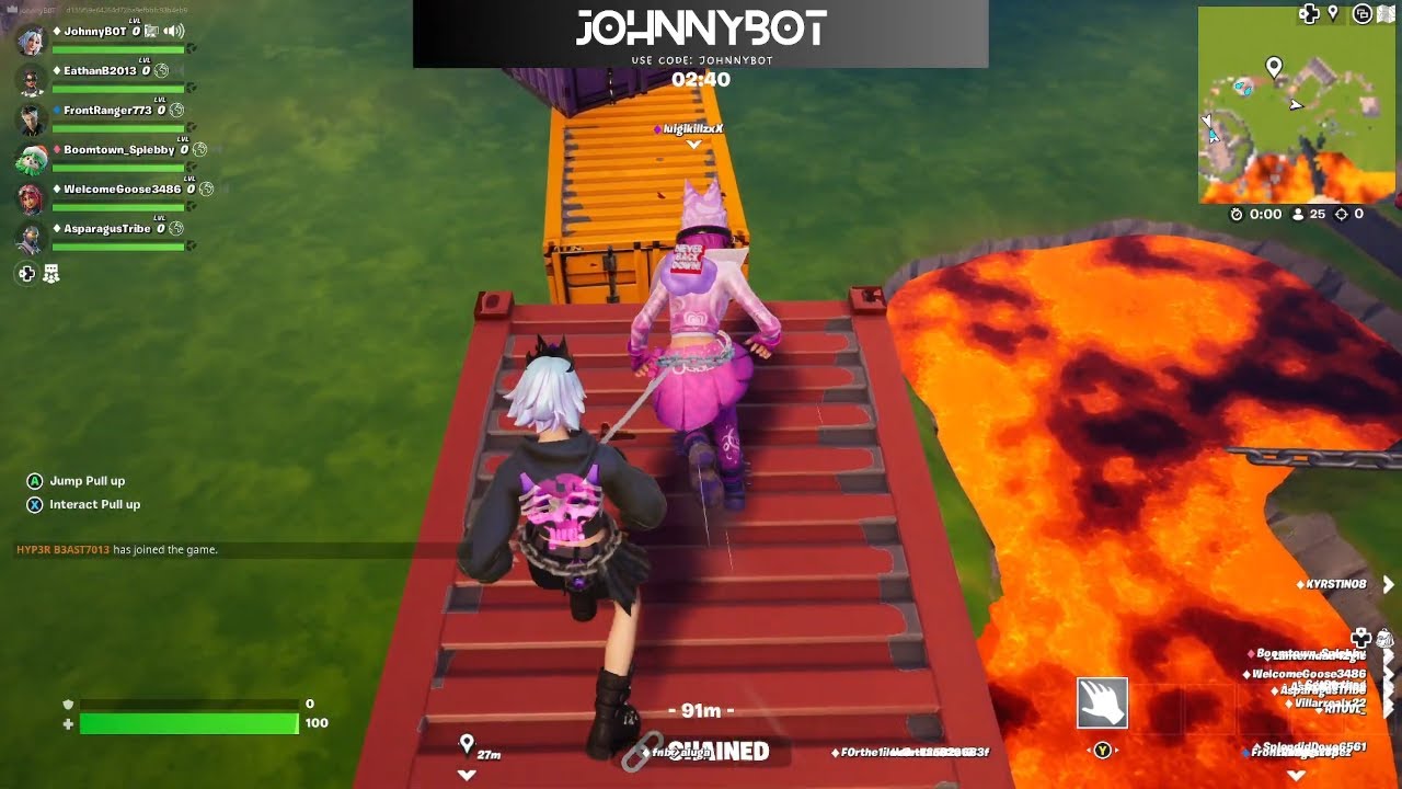 Playing Chained together In FORTNITE - YouTube