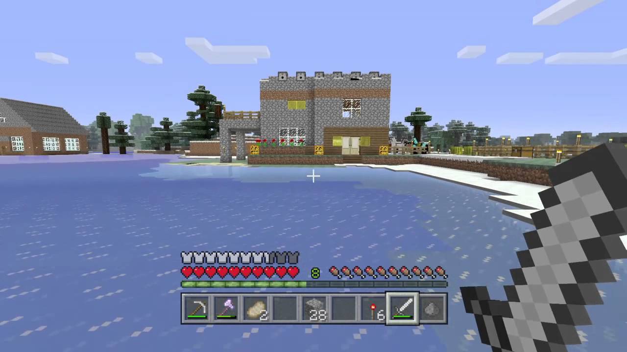 Minecraft: PlayStation®4 Edition snowball launcher from house - YouTube