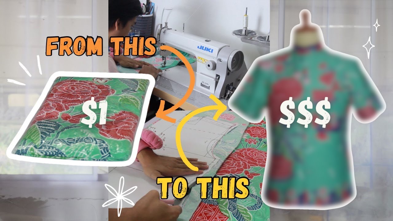 Turning Cheapest Batik Into Expensive Looking Shirt - YouTube