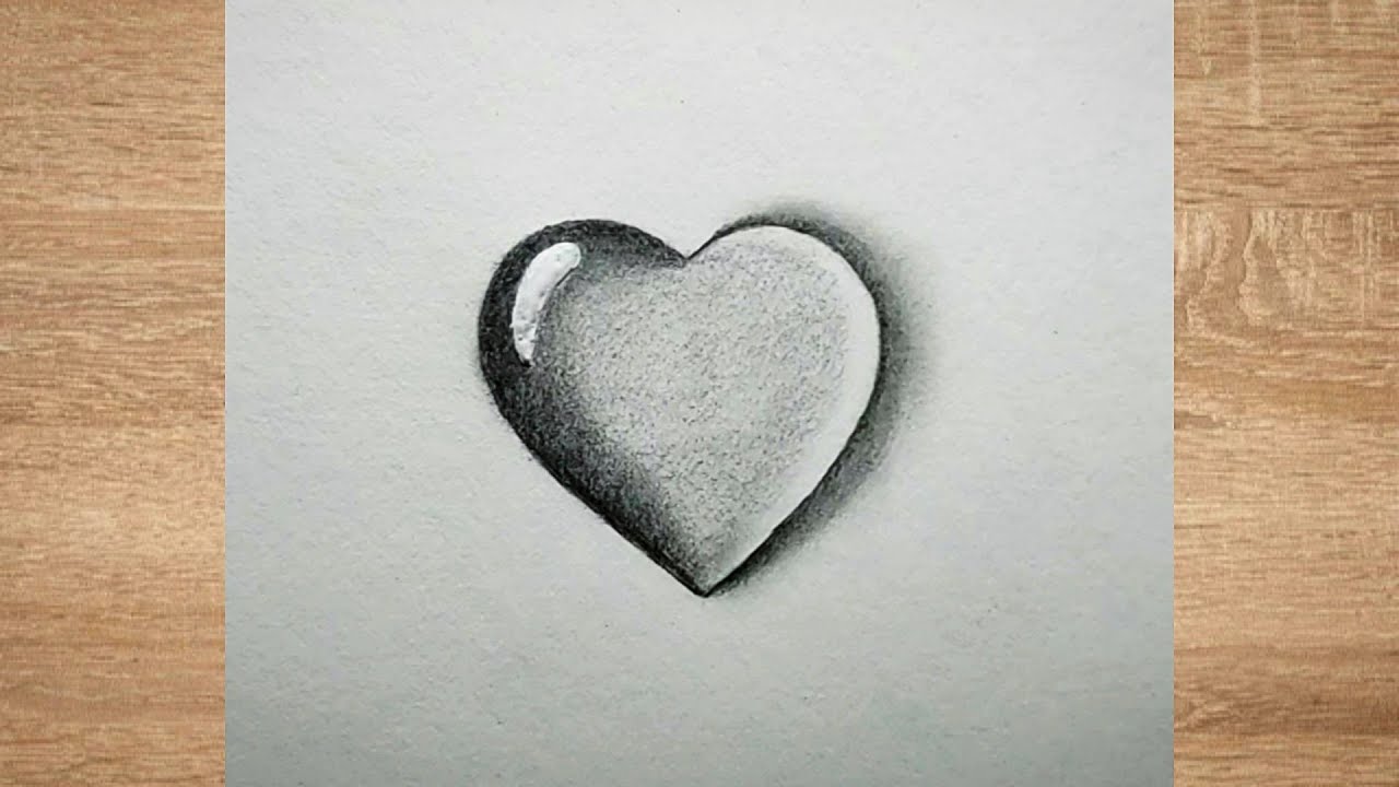 How to draw 3d Heart Water Drop | step by step and easy drawing ...